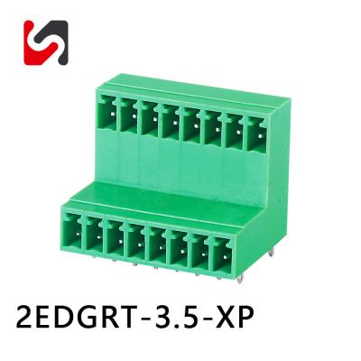 China SHANYE 3.5mm Pitch Pluggable Terminal Block 2P-24P 300V 10A Male Female for PCB for sale