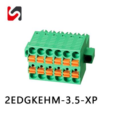 China SHANYE 2EDGKEHM-3.5 300V 8A Pluggable Spring Terminal Block 2-24P 3.5mm Pitch for sale