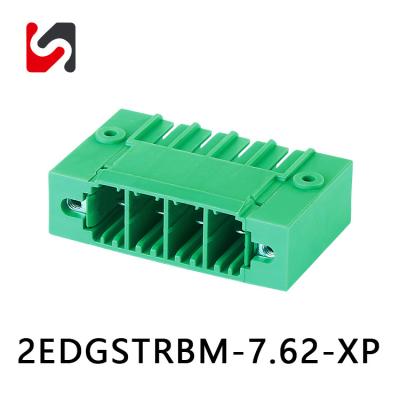 China SHANYE 2EDGSTRBM-7.62 300V 10A Pluggable Terminal Block 7.62mm Pitch PCB Connector with Flange for sale