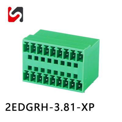 China 2EDGRH-3.81 3.81mm Phoenix Pluggable Terminal Block Connector Male 300V 10A for sale