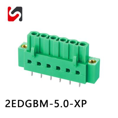 China 2EDGBM-5.0 300V 5.0mm Pitch Pluggable Terminal Block 2-24 Poles 8A for sale