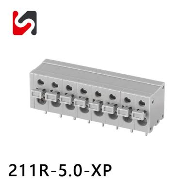 China Shanye 211R-5.0 300V 10A 5.0mm Pitch PCB Terminal Block Connector 2-24 Poles for sale