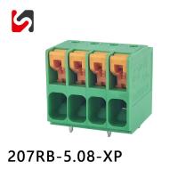 China SHANYE 207RB-5.08 5.08mm Pitch PCB Terminal Block 300V 10A Spring Type 2-24 Poles for sale