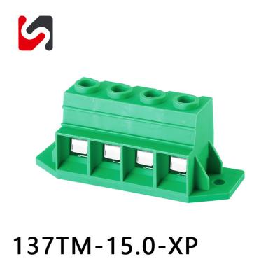 China 125A 600V High Current PCB Screw Terminal Block 15.0mm Pitch 2-24 Poles for sale