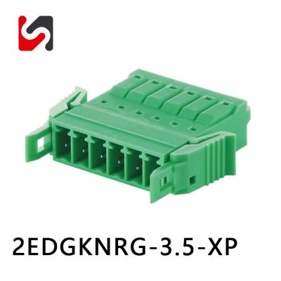 China SHANYE 2EDGKNRG-3.5 300V 8A Spring Clamp Pluggable Terminal Block 2-24 Poles for sale