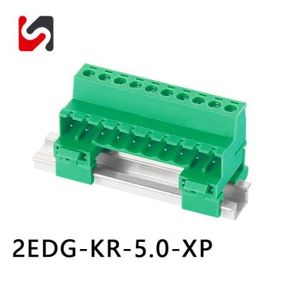 China SHANYE 2EDG-KR-5.08 300V 8A Din Rail Pluggable Terminal Block 2-24 Poles for sale