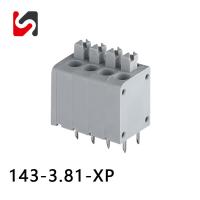 China SHANYE 143-3.81 3.81mm Spring Loaded Terminal Block 300V 10A 2-24P PCB Mount for sale