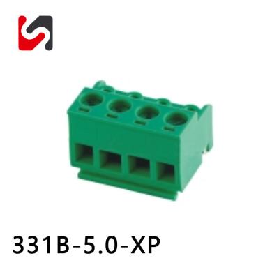 China 300V 15A Screw Terminal Block 5.0mm Pitch Pluggable PCB Terminal Block 2-24 Poles for sale