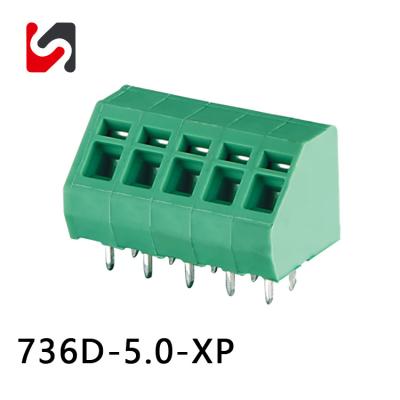 China 2P-24P 5.0mm Pitch Spring Cage Terminal Block 300V 10A Phoenix Compatible for sale