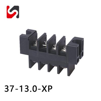 China SHANYE 300V 13.0mm Pitch Barrier Style Spring Type Terminal Block 2-24 Poles 50A for sale