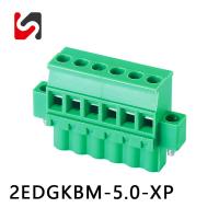 China 2EDGKBM-5.0 300V 5.0mm Pitch Pluggable Terminal Block Male Female Green 2-24P for sale
