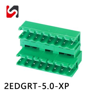 China SHANYE 2EDGRT-5.0 5.0mm Pitch Pluggable Terminal Block Male Female 300V 10A for PCB for sale