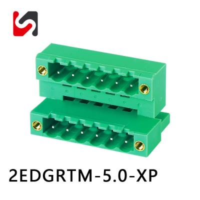 China SHANYE 2EDGRTM-5.0 5.0mm Pitch Pluggable Terminal Block 300V 10A Male Female 2-24 Poles for sale