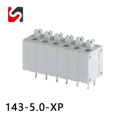 China PA66 UL94V-0 5.0mm Pitch Spring Terminal Connector 300V 10A Copper Alloy for sale