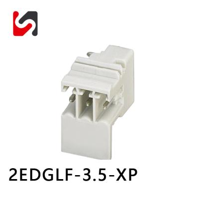 China 2EDGLF-3.5 300V 8A PCB Screw Terminal Block Phoenix Type 2-24 Poles for sale