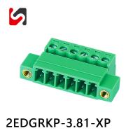 China SHANYE 3.81mm Pitch Pluggable Terminal Block 2-24 Poles 300V 30A Male Female Wire to Wire for sale