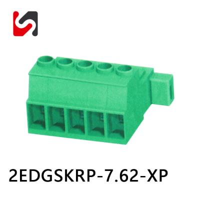 China 7.62mm 300V 30A Pluggable Terminal Block 2P-24P Male Female Screwless Connector for sale
