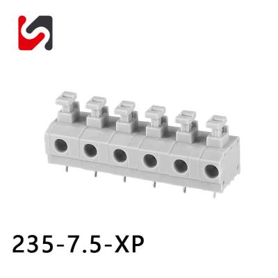 China 7.5mm Pitch Phoenix 2 Pin Terminal Block Connector Spring Type 300V 10A for sale