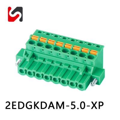 China SHANYE 2EDGKDAM-5.0 300V 8A Pluggable Terminal Block PCB Connector 2-24P for sale