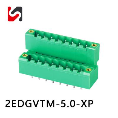 China 2EDGVTM-5.0 300V 5.0mm Pitch Pluggable Terminal Block Connector 2-24 Poles for sale