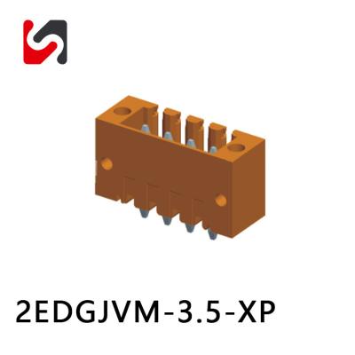 China Shanye 2EDGJVM-3.5 PCB Mount Screw Terminal Block with Flange 300V 8A 2-24 Poles for sale