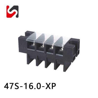 China 16.0mm Pitch 600V 65A Terminal Block End Barrier with Cover Barrier Terminal Blocks for sale