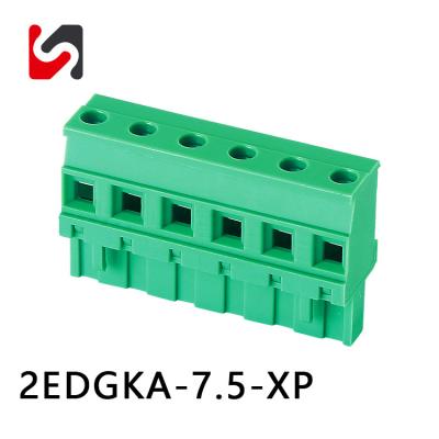 China Pluggable Terminal Block 7.5mm Pitch 300V 10A 2-24 Poles for PCB Industrial Controls for sale
