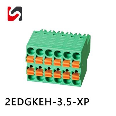China 2EDGKEH-3.5 300V Double Row Pluggable Terminal Block PA66 UL94V-0 2-24P for sale