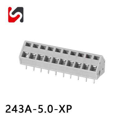 China 5.0mm Pitch Spring Loaded Phoenix Terminal Blocks 300V 10A UL 2-24 Poles for sale