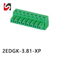 China Pluggable Terminal Block 3.5mm Pitch 300V 8A 2-24 Pole Green Connector for sale