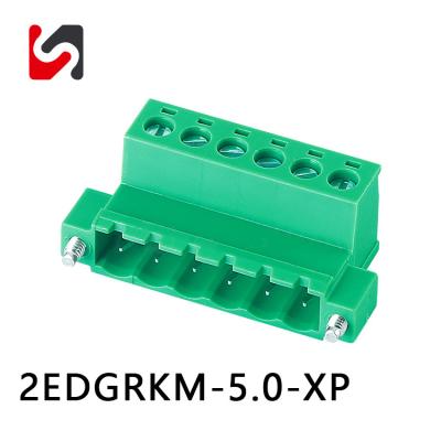 China 2EDGRKM-5.0 5.0mm Pitch PCB Connector Plug In Terminal Blocks Male Female 300V 10A for sale