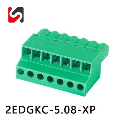 China 2EDGKC-5.08 300V 5.08mm Pitch Pluggable Terminal Block Male Female 2-24P PCB for sale