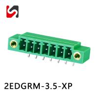 China SHANYE 3.5mm Pitch Pluggable Terminal Block 2-24 Poles 300V 10A Male Female with Flange for sale