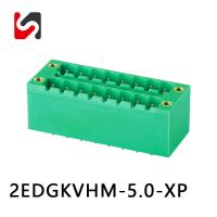 China SHANYE 2EDGKVHM-5.0 300V 8A 5.0mm Pitch 2 Row PCB Screw Terminal Block 2-24 Poles for sale