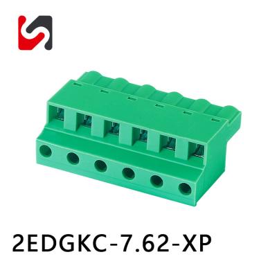 China Pluggable Terminal Block Connector 7.62mm Pitch 300V 10A 2-24 Poles for sale