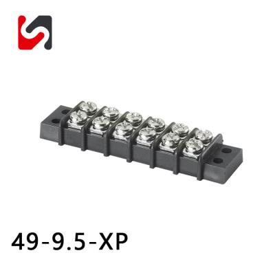 China 450V 20A 9.5mm Pitch Dual Row Barrier Screw Terminal Block 2-24 Poles for sale