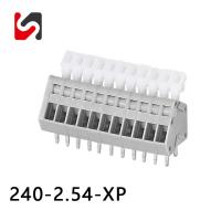 China 2.54mm Pitch Spring Loaded Terminal Block Connector 300V 10A 2-24 Pole for sale
