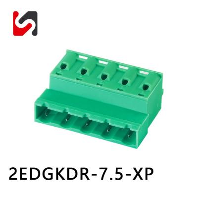 China SHANYE 2EDGKDR-7.5 300V 8A Pluggable Terminal Block Male Female 2-24 Poles for sale