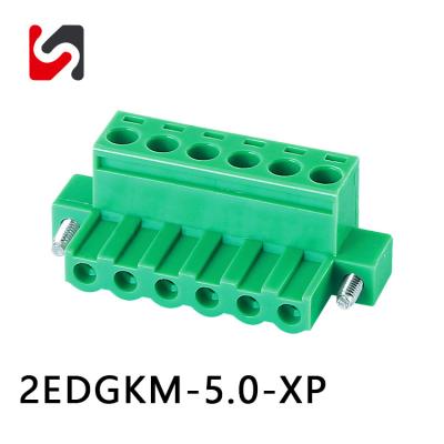 China SHANYE 2EDGKM-5.0 300V Pluggable Terminal Block 5.0mm Pitch 2-24 Poles for sale