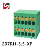 China 300V 3.5mm Pitch Spring Type PCB Terminal Blocks 10A 2P-24P Poles for sale