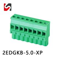 China 2EDGKB-5.0 300V 5.0mm Pitch Pluggable Terminal Block 2-24 Poles Green for sale