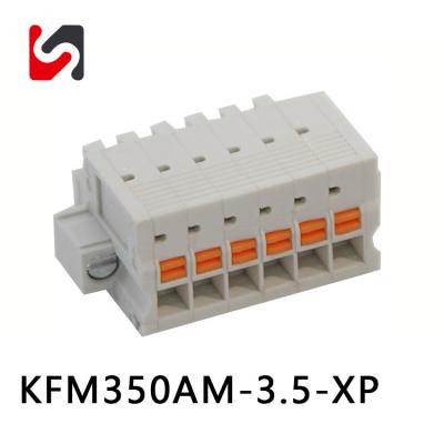 China SHANYE KFM350AM-3.5 300V 10A 3.5mm Pitch Pluggable Terminal Block Male Female 2-24 Poles for sale