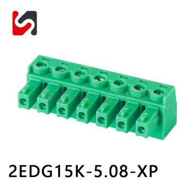 China Shanye 2EDG15K-5.08 300V 8A PCB Terminal Block 5.08mm Pitch 2-24 Poles for sale
