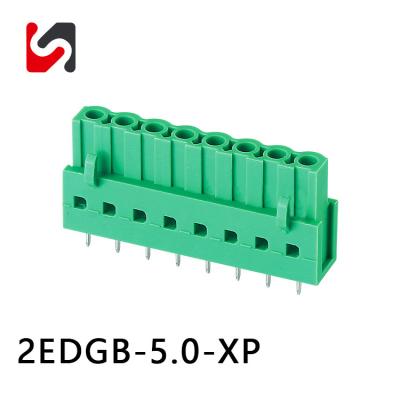 China 2EDGB-5.0 300V 8A 5.0mm Pitch PCB Screw Terminal Block 2-24 Poles for sale