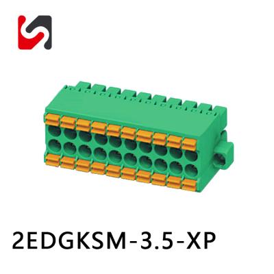 China SHANYE 2EDGKSM-3.5 300V 8A 3.5mm Pitch Pluggable Terminal Block 2-24 Poles for sale