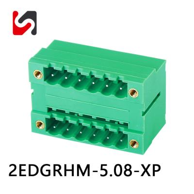 China SHANYE 2EDGRHM-5.08 5.08mm Pitch Pluggable PCB Terminal Block Male Female 2P-24P 300V 10A for sale