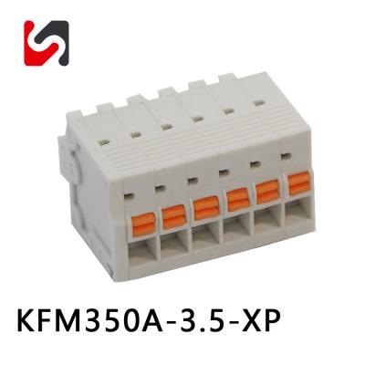 China SHANYE KFM350A-3.5 300V 10A 3.5mm Pitch Pluggable Terminal Block Male 2-24P for sale