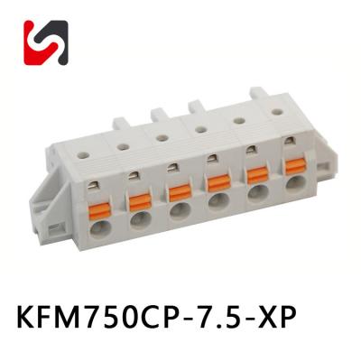 China SHANYE KFM750CP-7.5 Pluggable Terminal Block 300V 10A 7.5mm Pitch 2-24 Poles for sale