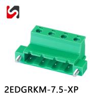 China SHANYE 2EDGRKM-7.5 7.5mm Pitch 90 Degree Pluggable Terminal Block Male 300V 30A UL for sale