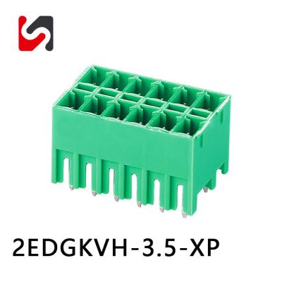 China SHANYE 2EDGKVH-3.5 300V 8A PCB Screw Terminal Block 3.5mm Pitch 2-24 Poles for sale